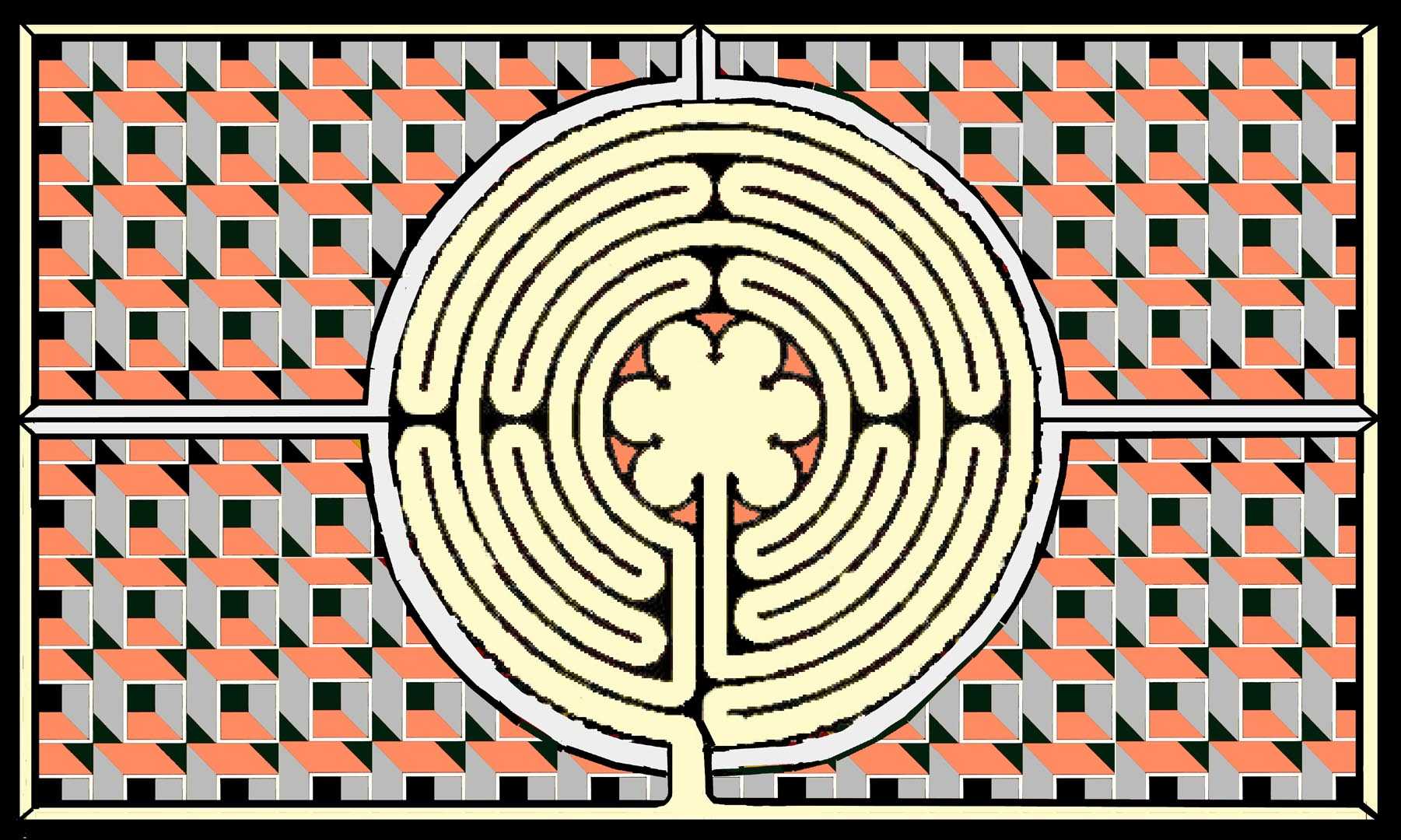 Labyrinth table - Mosaic Blues