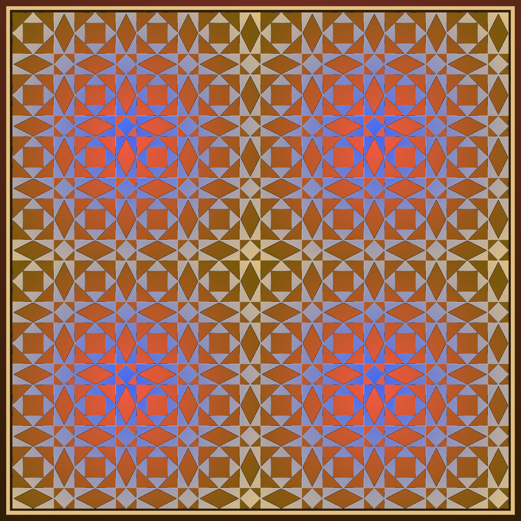 Roman Tile - 13 - St Romain en Gal - Mosaic Blues